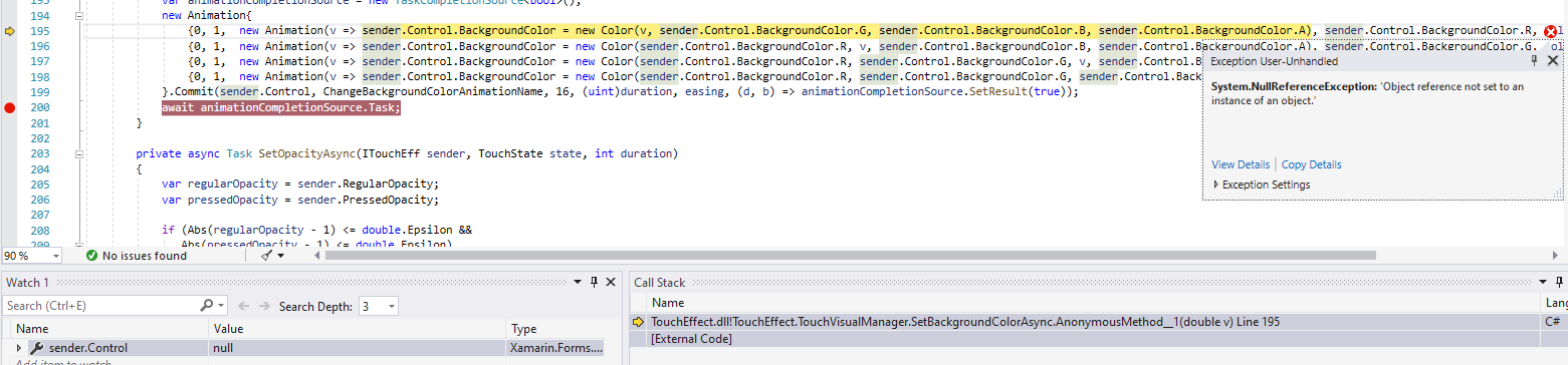 [UWP] Using the navigation buttons on a mouse while the cursor is over a toucheffect control ...