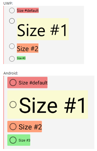 [Bug] [UWP] RadioButton icon and text not aligned if text size is not the default size · Issue ...