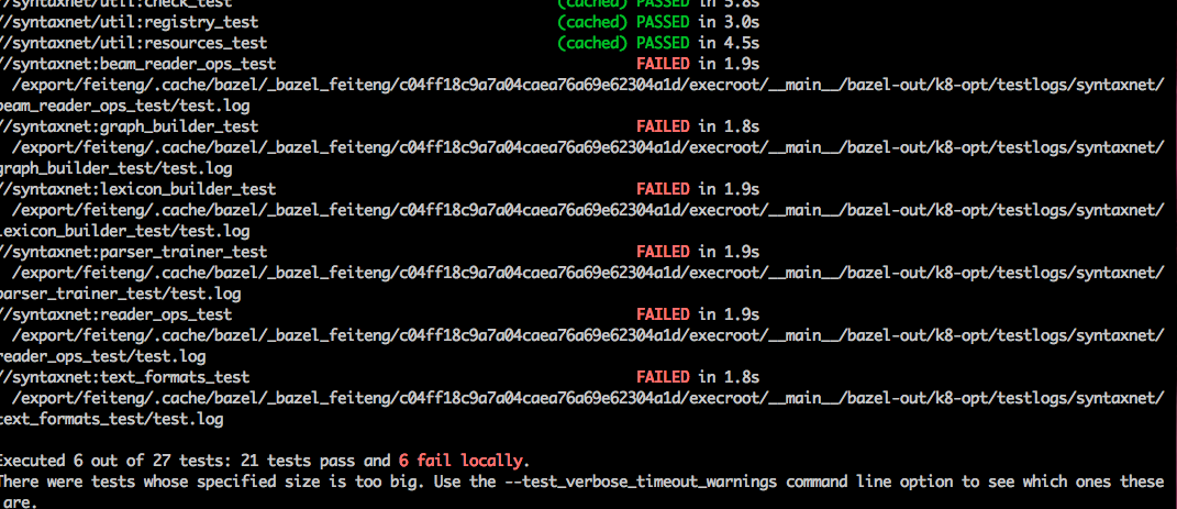 Bazel Test Syntaxnet Error · Issue 284 · Tensorflowmodels · Github