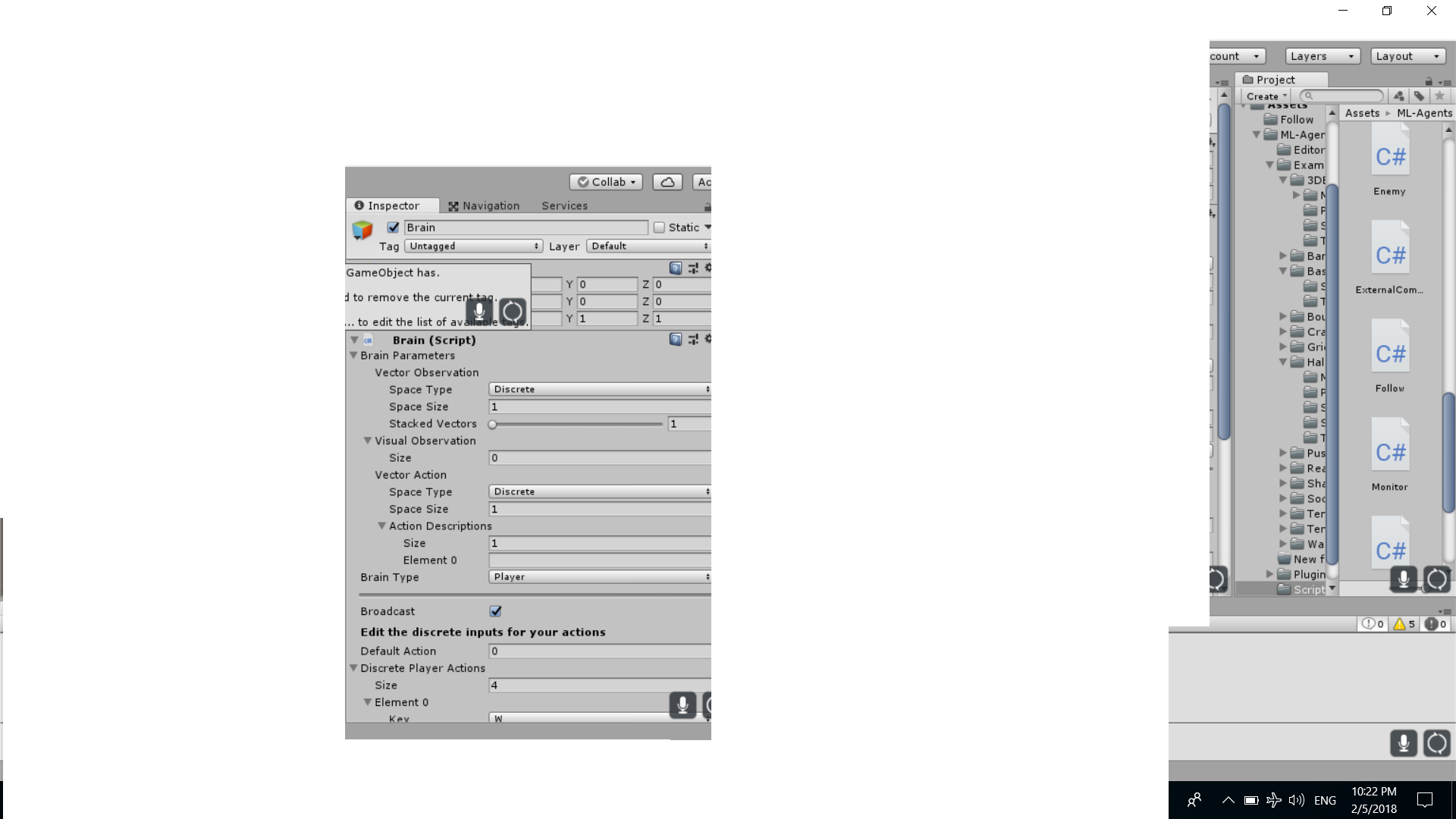 Vector Observation size mismatch. · Issue #701 · Unity-Technologies/ml-agents · GitHub
