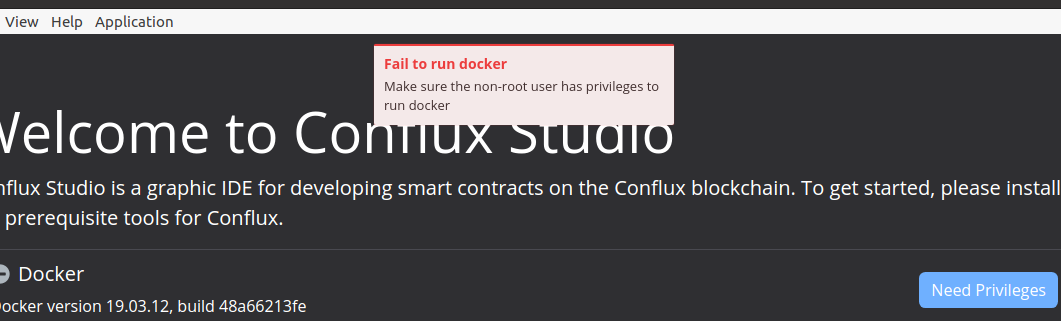 Fail to run docker... · Issue #16 · ObsidianLabs/ConfluxStudio · GitHub