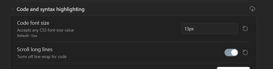 Code Block text wrapping even after wrapping mode set to Scroll · Issue #467 · kepano/obsidian ...