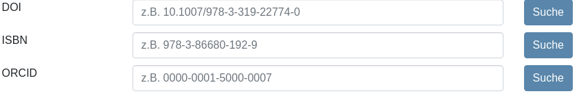 Improved design for the initial import process: searching by field (DOI, ISBN, ORCID) · Issue ...