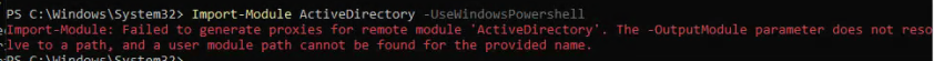Import-Module with UseWindowsPowerShell parameter as LOCALSYSTEM account fails if $HOME ...