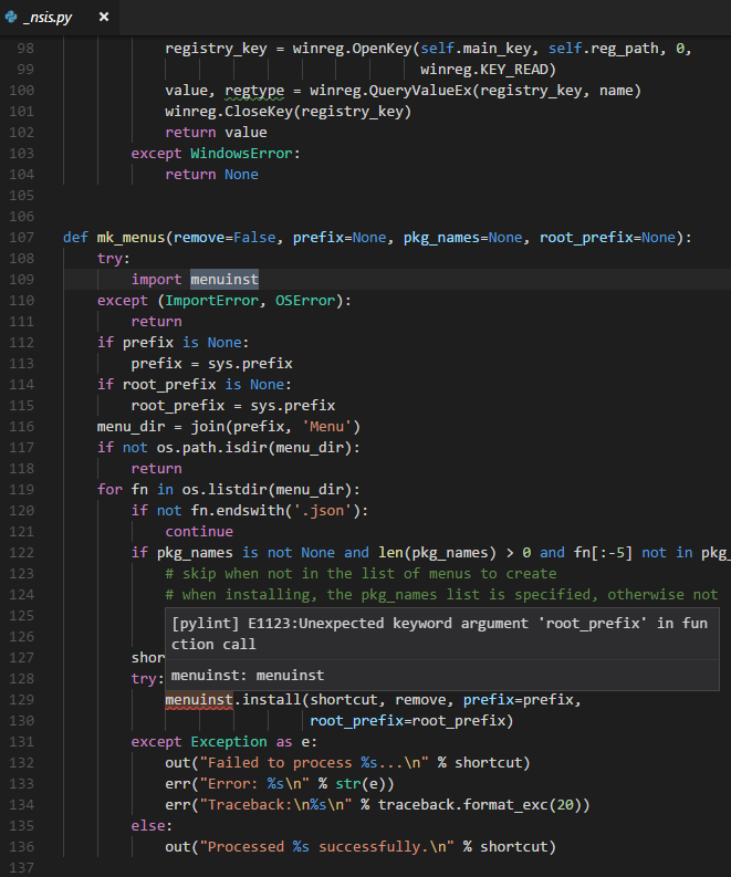 [BUG] menuinst doesn't work on conda install >=py37 · Issue #917 · python-microscopy/python ...