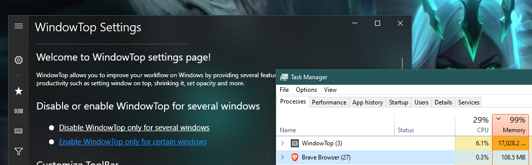 Opacity Hotkey Not working When Default Set to 3% · Issue #135 · WindowTop/WindowTop-App · GitHub