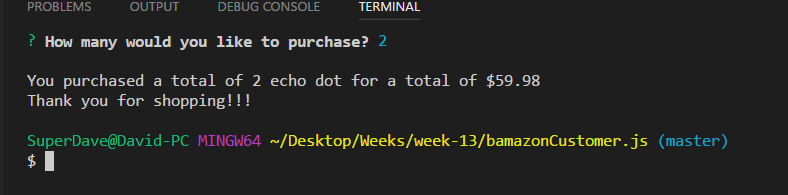 GitHub - db2147/Bamazon: Bamazon is a command line app with an Amazon-like storefront using the ...