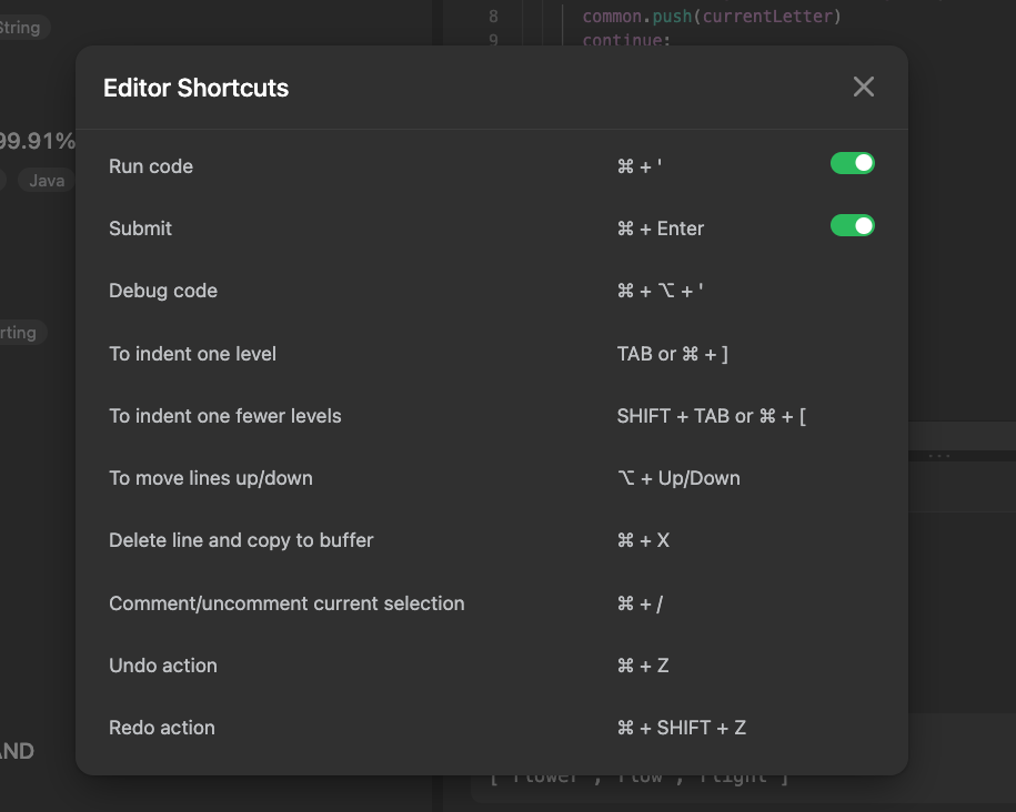 editor shortcuts (it's basically VSC so we can copy the same popup ... editor shortcuts (it's basically VSC so we can copy the same popup ...