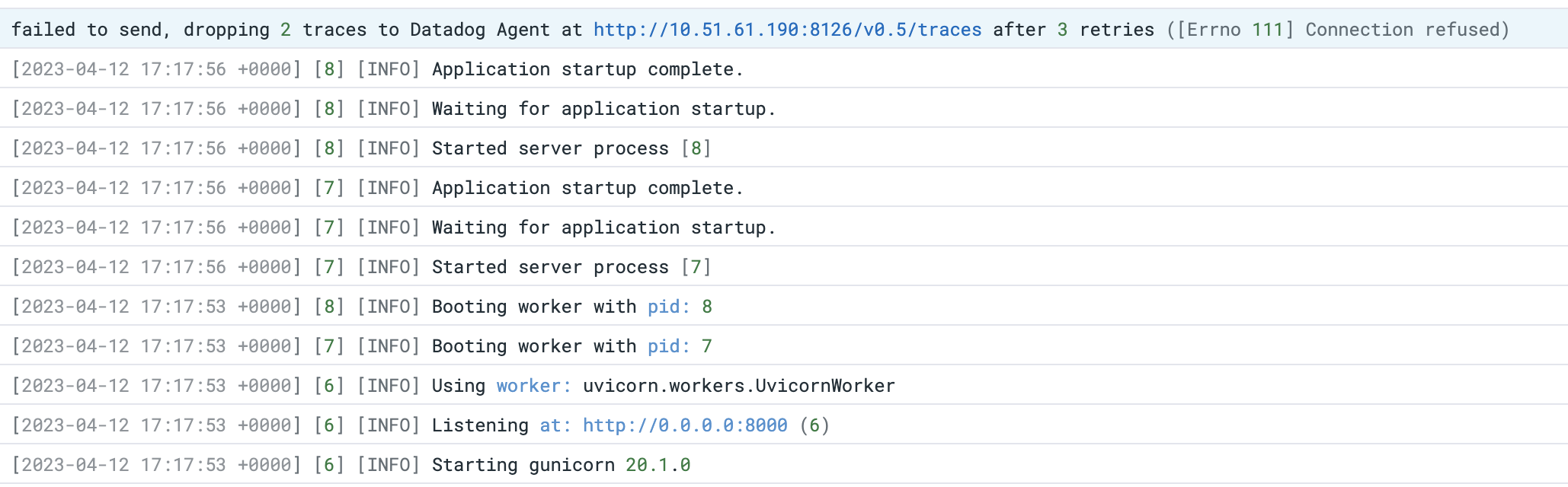 Dropping traces to Datadog Agent after server restart · Issue #5533 · DataDog/dd-trace-py · GitHub