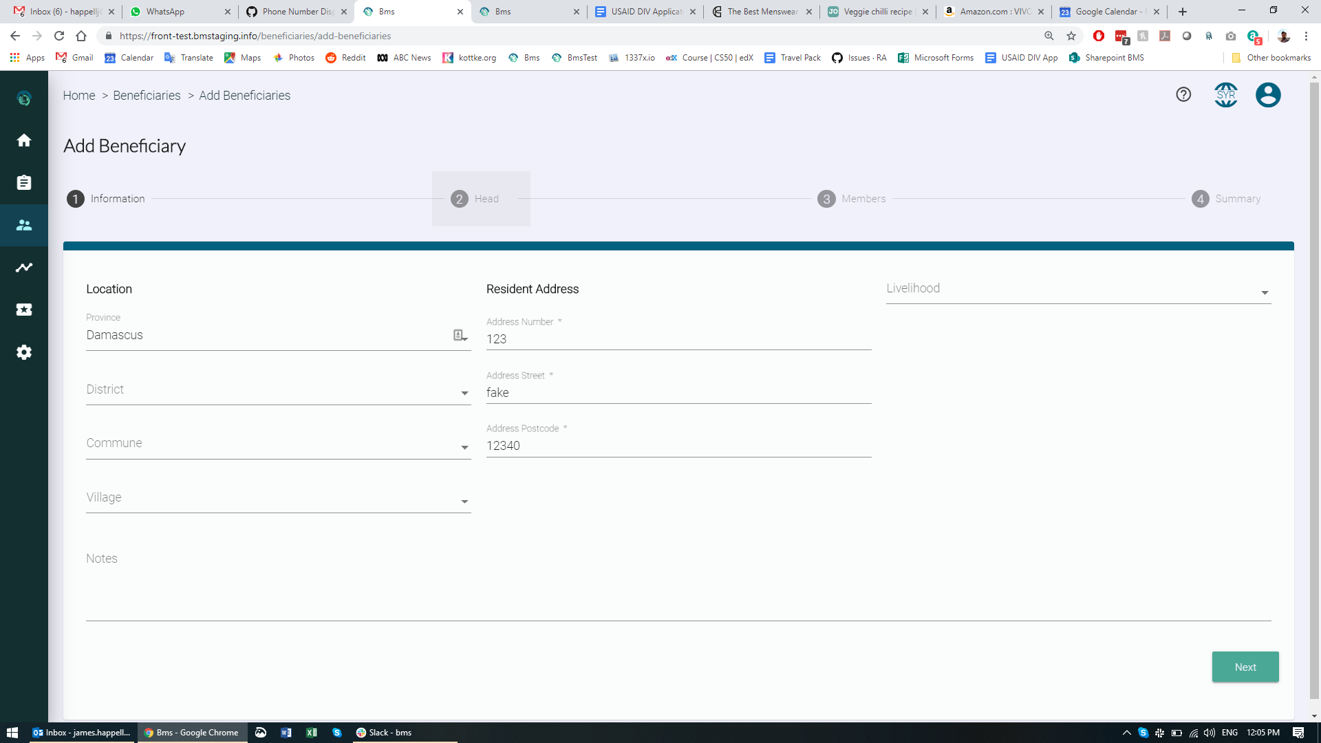 Visual Edit - Add Headers to Add Beneficiary Page - Low · Issue #728 · ReliefApplications/bms ...