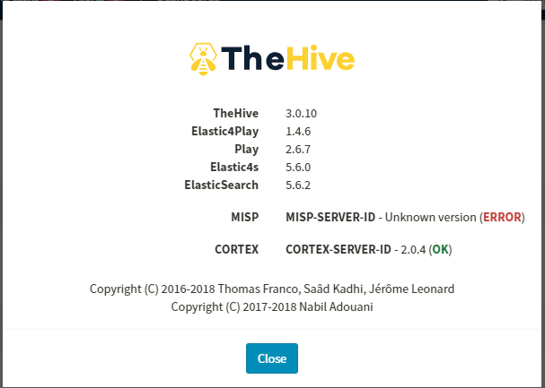 Misp Server Id Unknown Version Error In Thehive · Issue 638 · Thehive Project Thehive · Github