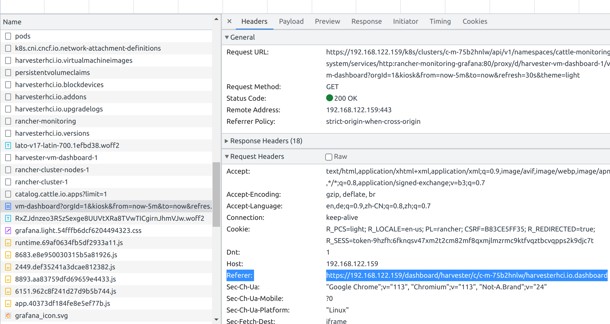 [BUG]When accessing imported Harvester in Rancher, Grafana metrics don't work correctly · Issue ...