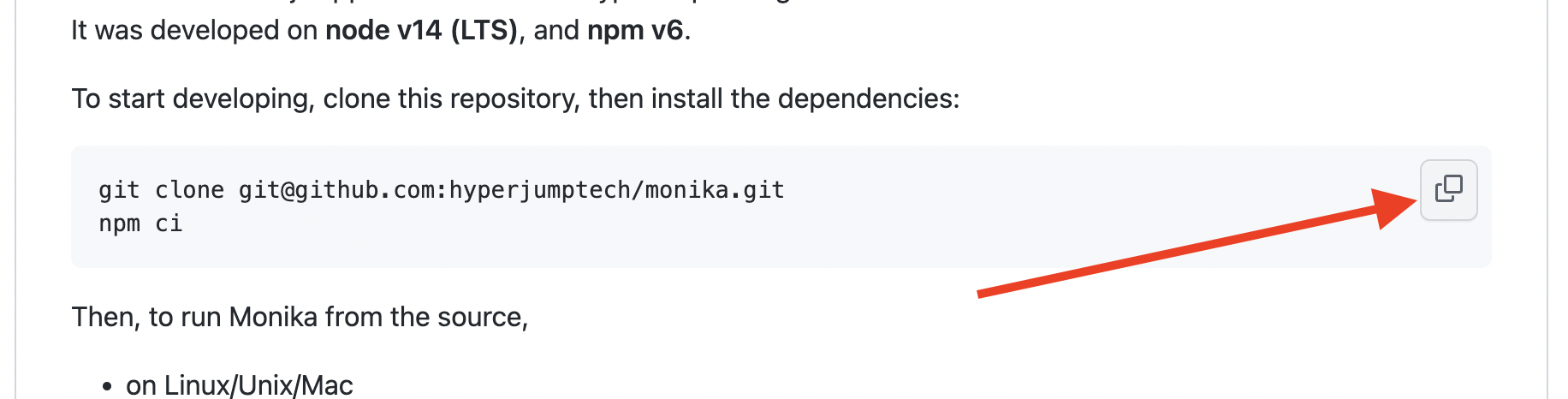 Docs: Make all code blocks copyable · Issue #769 · hyperjumptech/monika · GitHub
