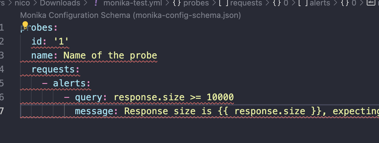 Docs: Example in Alerts page is not valid · Issue #799 · hyperjumptech/monika · GitHub