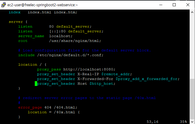오류 P377 Nginx 설정 에러 · Issue 185 · Jojoldufreelec Springboot2 Webservice · Github 