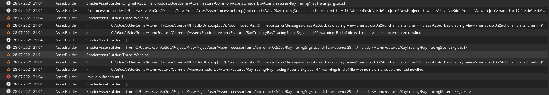 Bug Report ShaderLib Invalid buffer count -1 · Issue #2559 · o3de/o3de · GitHub
