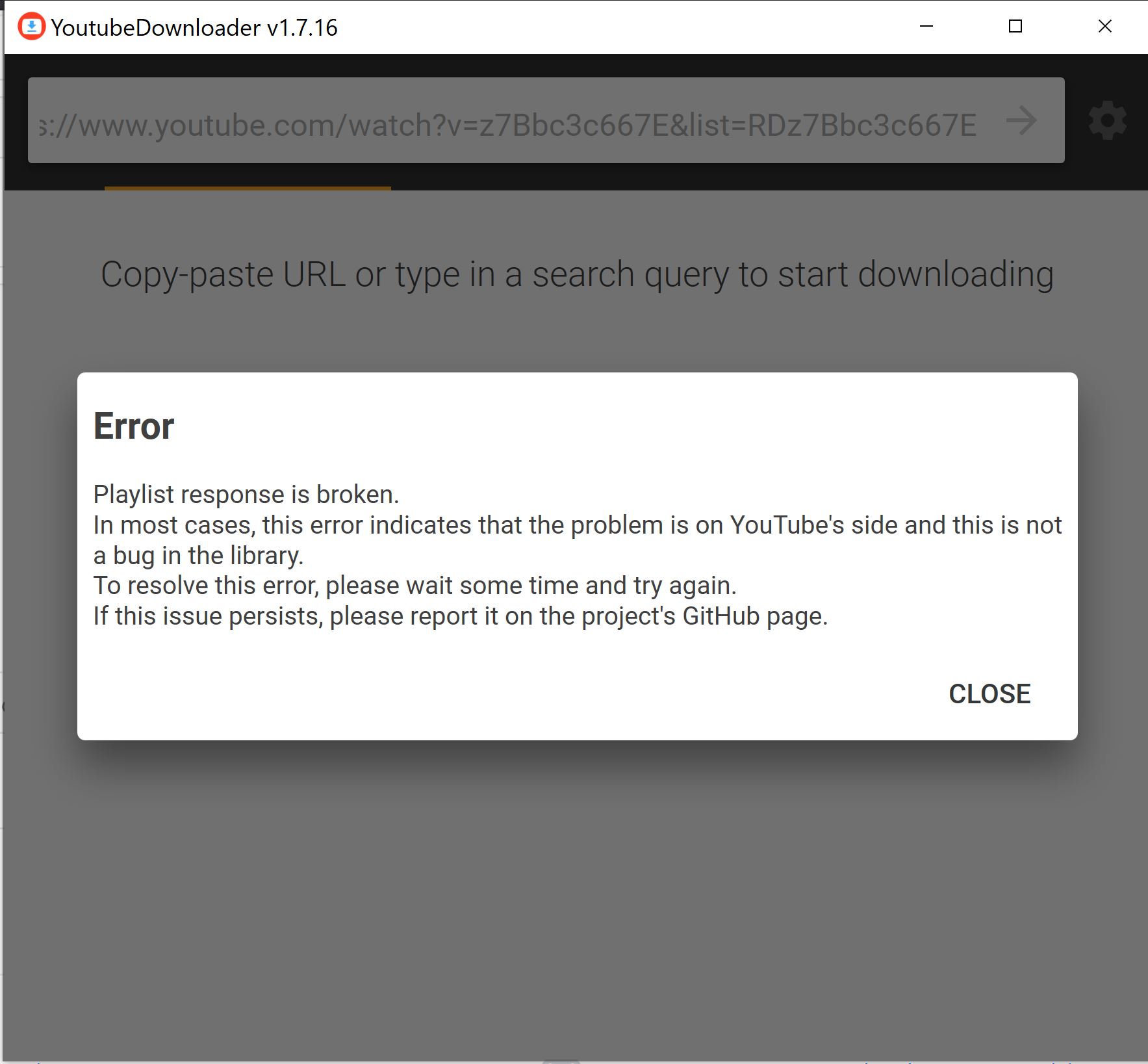 The playlist make a error · Issue #194 · Tyrrrz/YoutubeDownloader · GitHub