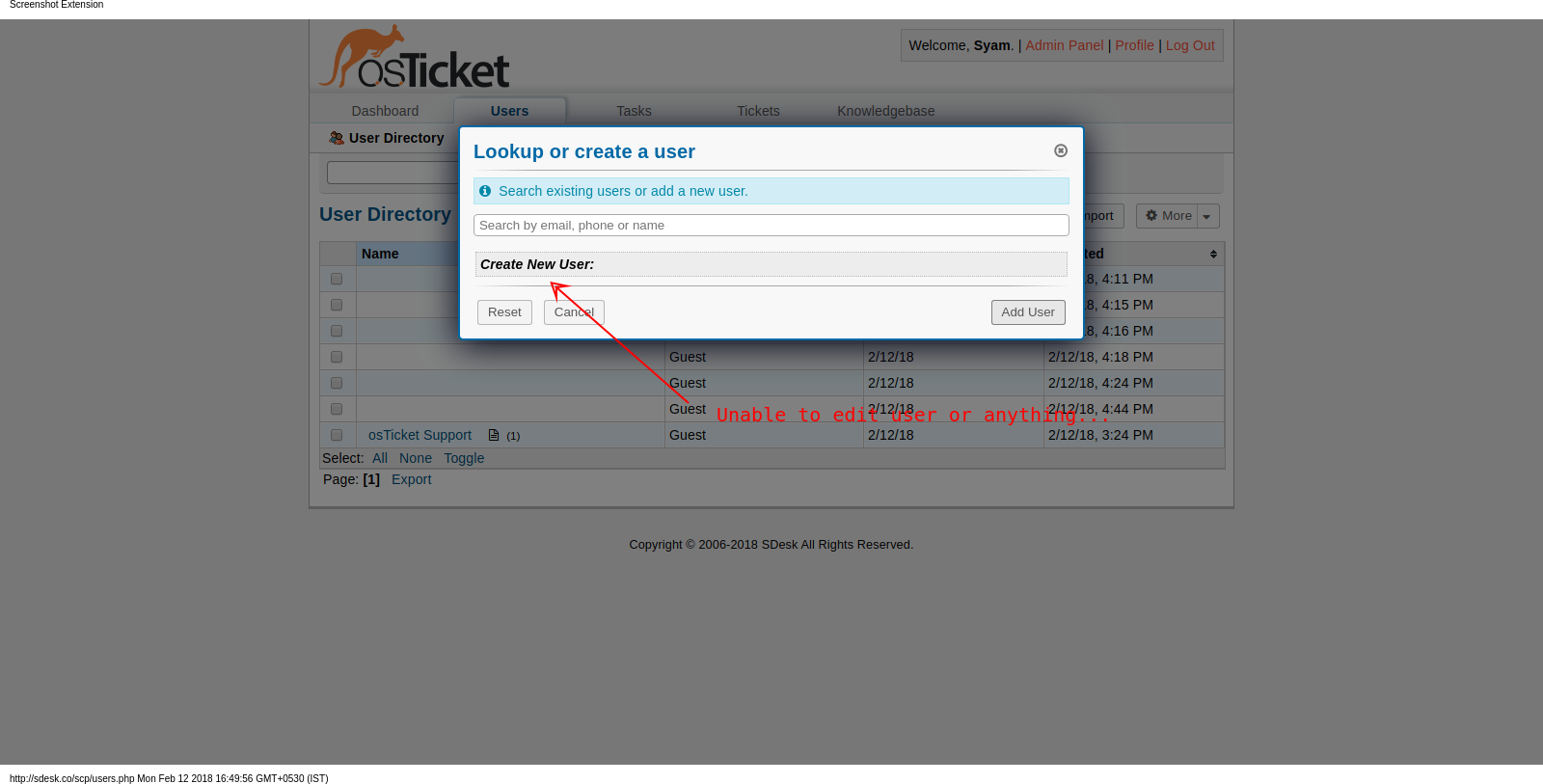 Fail to manage end user/customer logins · Issue #4159 · osTicket ...