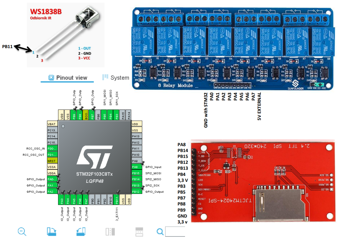GitHub - offpic/ir-remot-vs1838b-ili9341-spi-touch-relay-stm32f103: ir remot vs1838b ili9341 spi ...