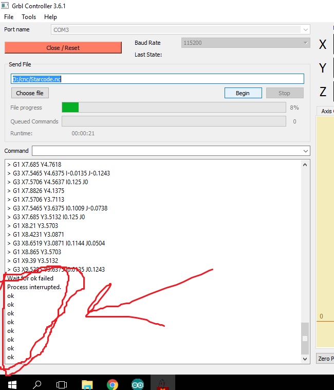 unknown error "wait for ok failed" · Issue #720 · winder/Universal-G-Code-Sender · GitHub