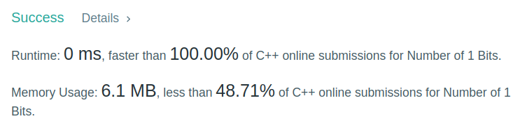 Number of 1 Bits - LeetCode #191 (Easy) · GitHub