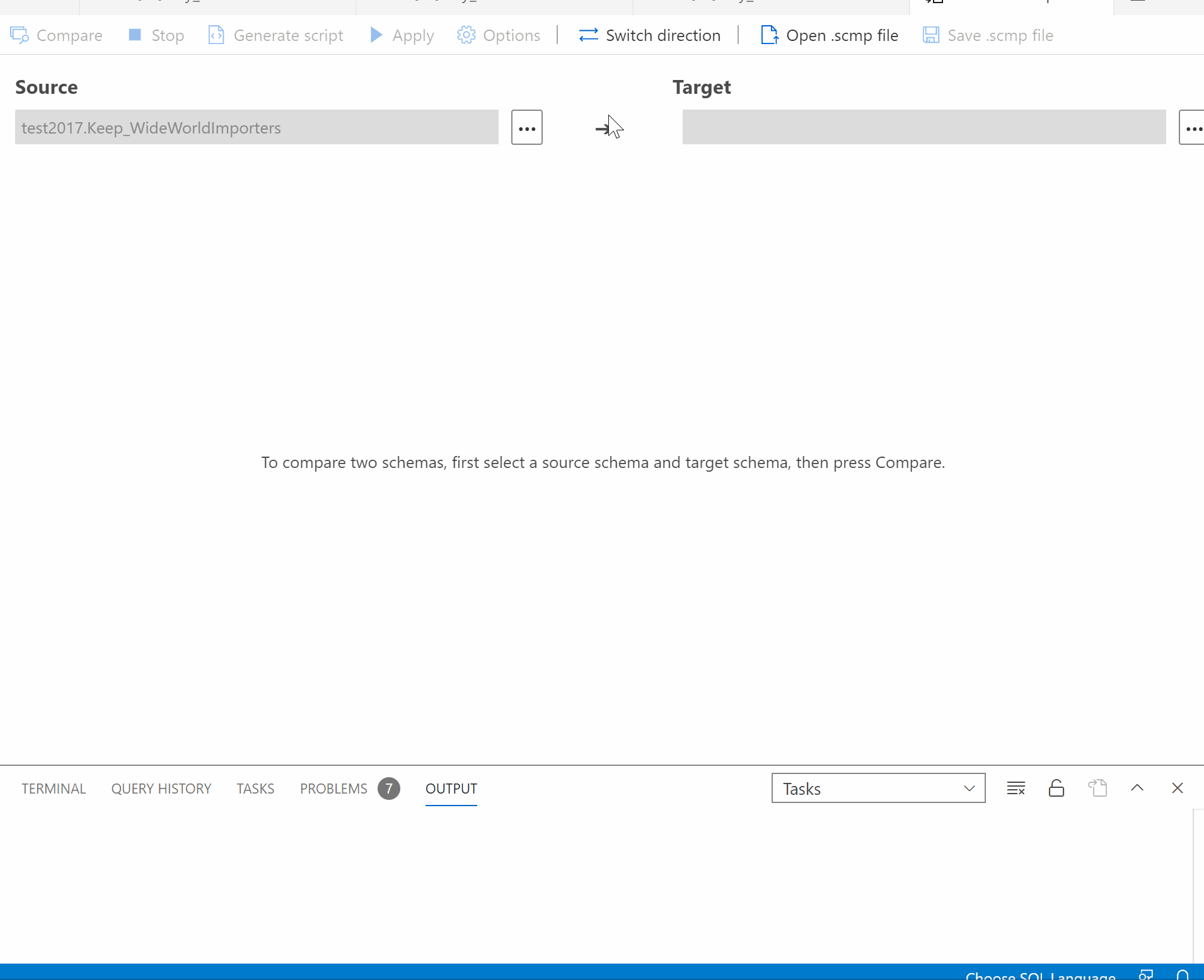 Schema compare dialog Ok button not enabled · Issue #15360 · microsoft/azuredatastudio · GitHub