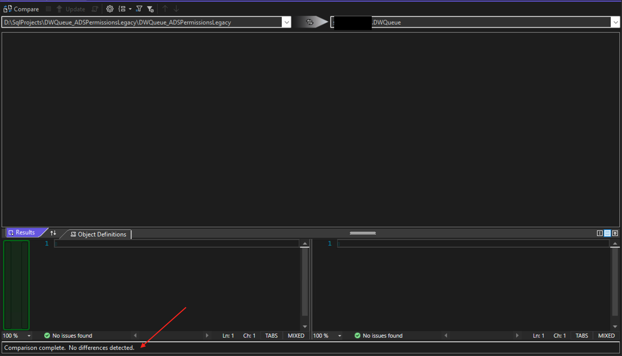 Schema Compare Project To Db Shows Differences In Ads But Not In Ssdt · Issue 20821