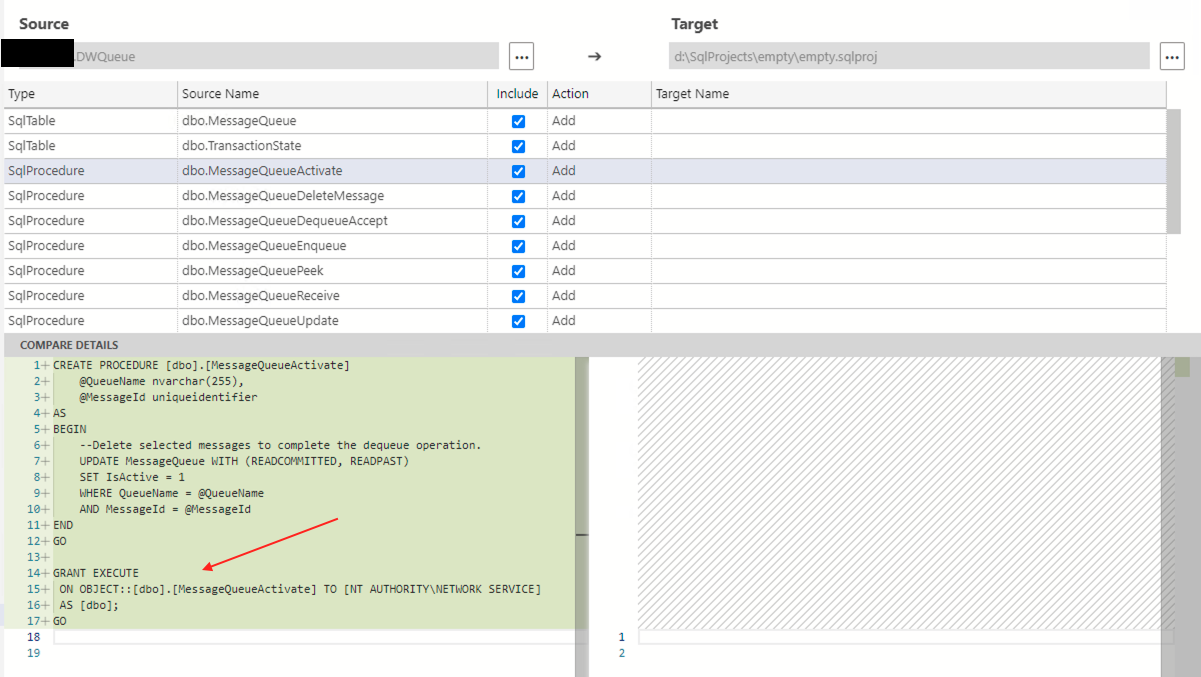 Schema Compare Project To Db Shows Differences In Ads But Not In Ssdt · Issue 20821