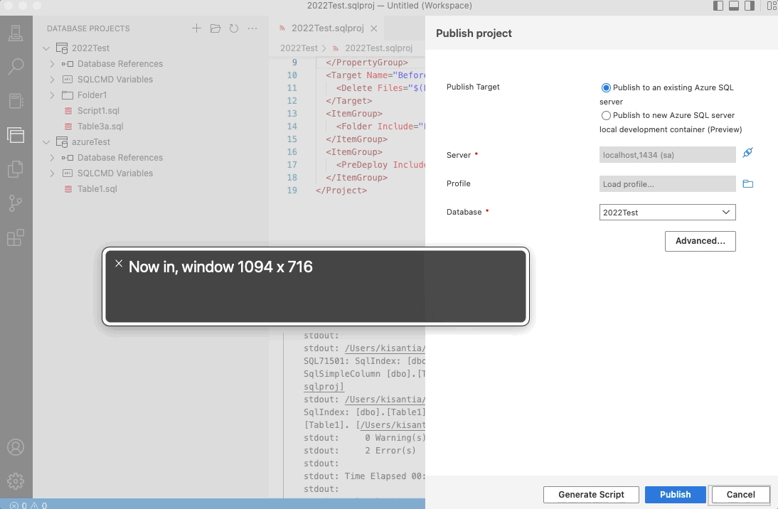A11ysqldatabase Projects Extensionpublishgenerate Scriptstatus Messages Voiceover Is Not 3924