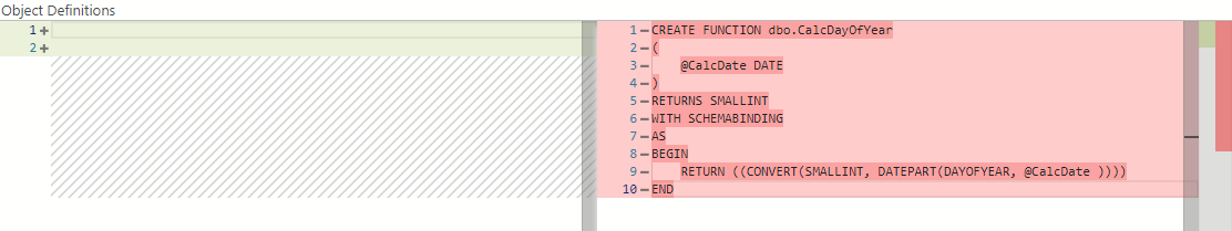 Fix schema compare formatting of scripts in diff · Issue #5419 · microsoft/azuredatastudio · GitHub