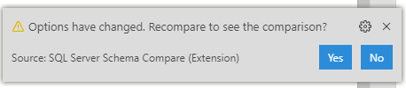 Schema compare recompare options reset doesn't use correct options · Issue #6538 · microsoft ...