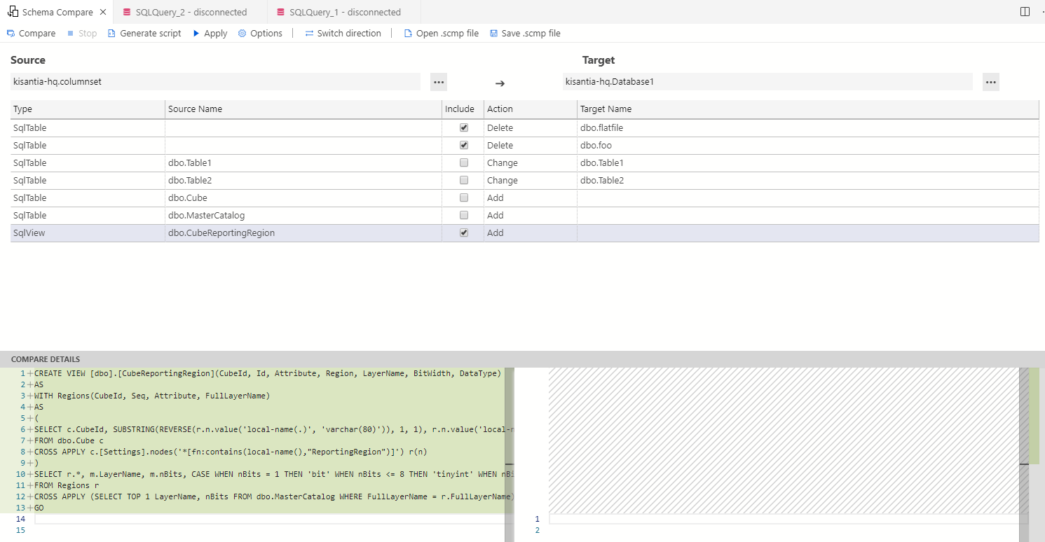Schema Compare exclude doesn't always exclude the object · Issue #7157 ...