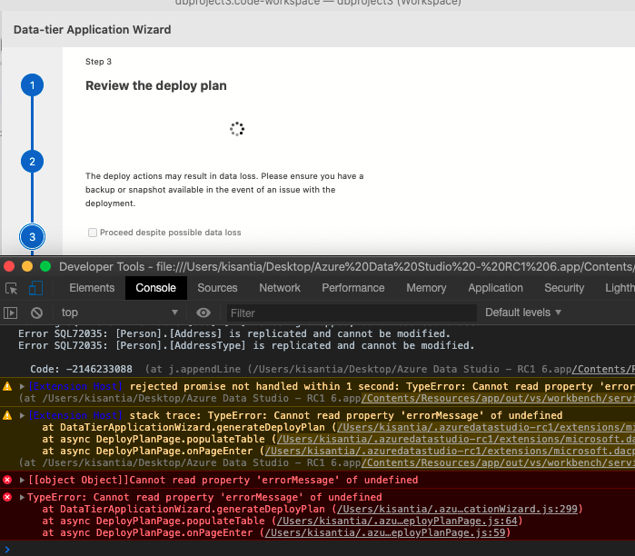 Send back better error message from SqlToolsService for DacFx errors · Issue #13118 · microsoft ...