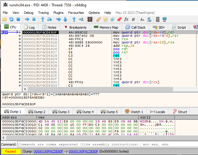 Generated shellcode is executable but not runnable with runshc64 · Issue #38 · hasherezade/pe_to ...