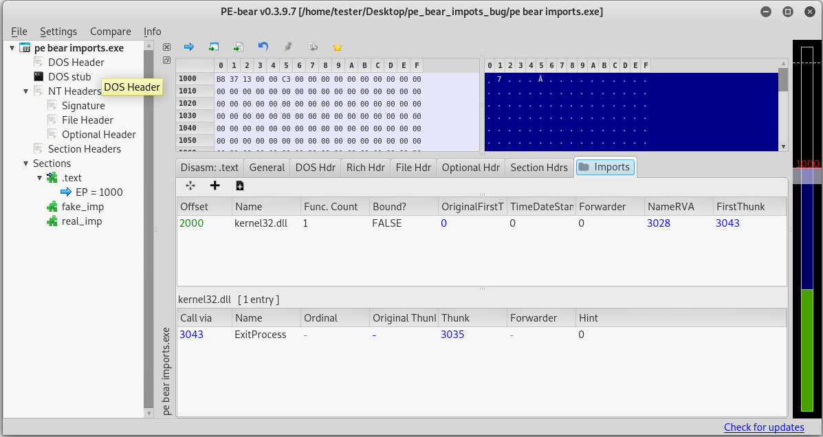 malformed PE prevents from bearparser to locate the imports · Issue #9 · hasherezade/pe-bear ...