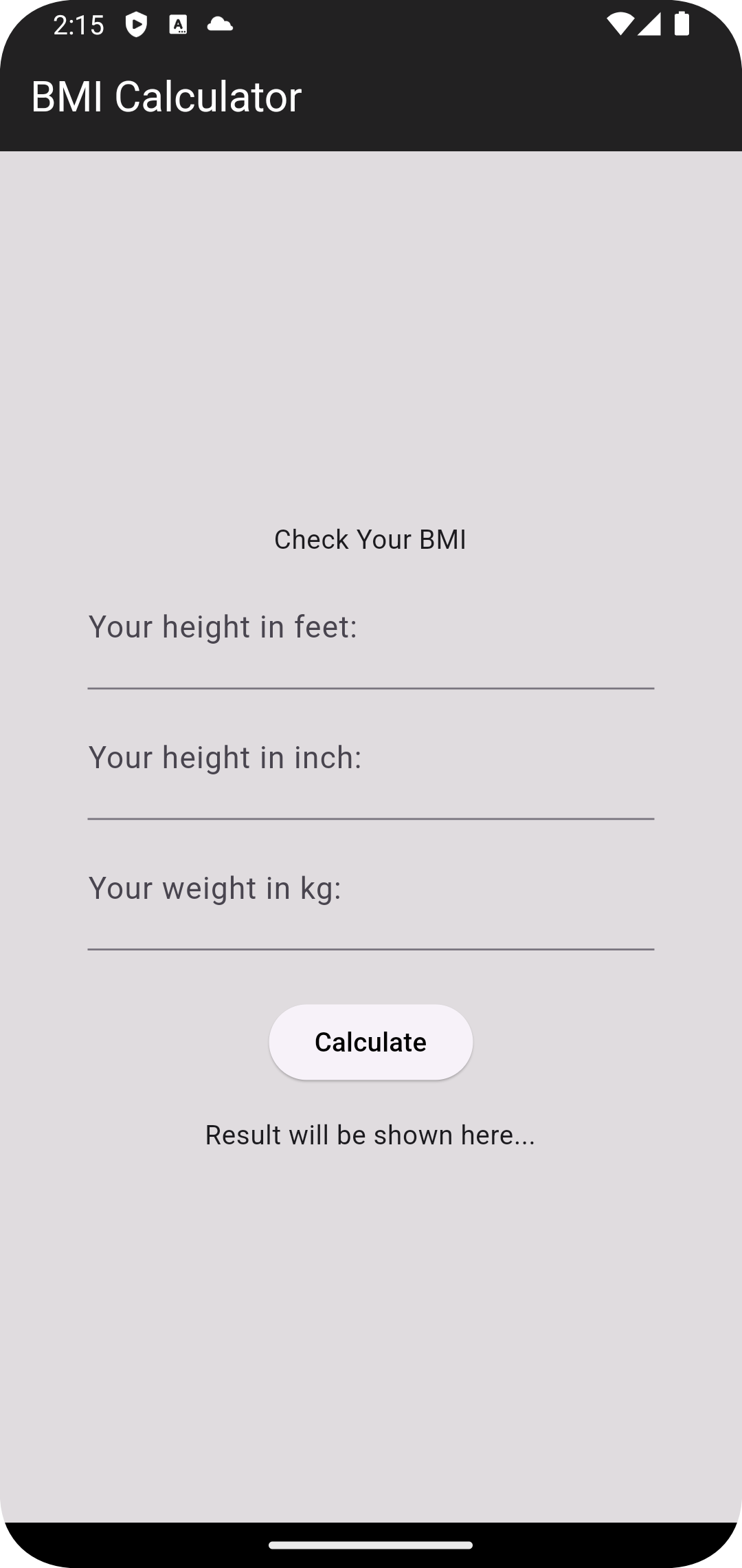 GitHub - sumit1202/bmi_calculator: A Flutter project wherein the users ...