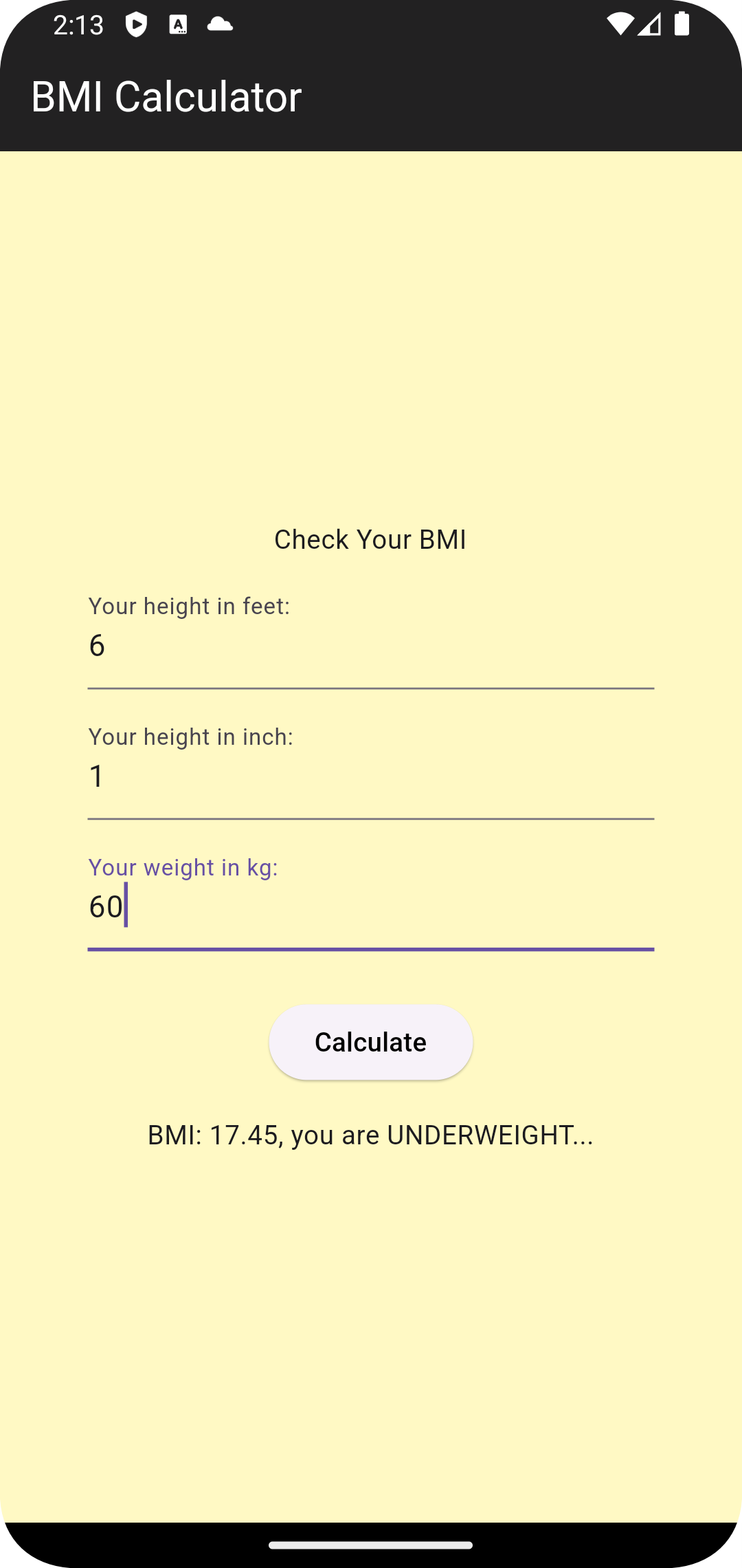 GitHub - sumit1202/bmi_calculator: A Flutter project wherein the users ...