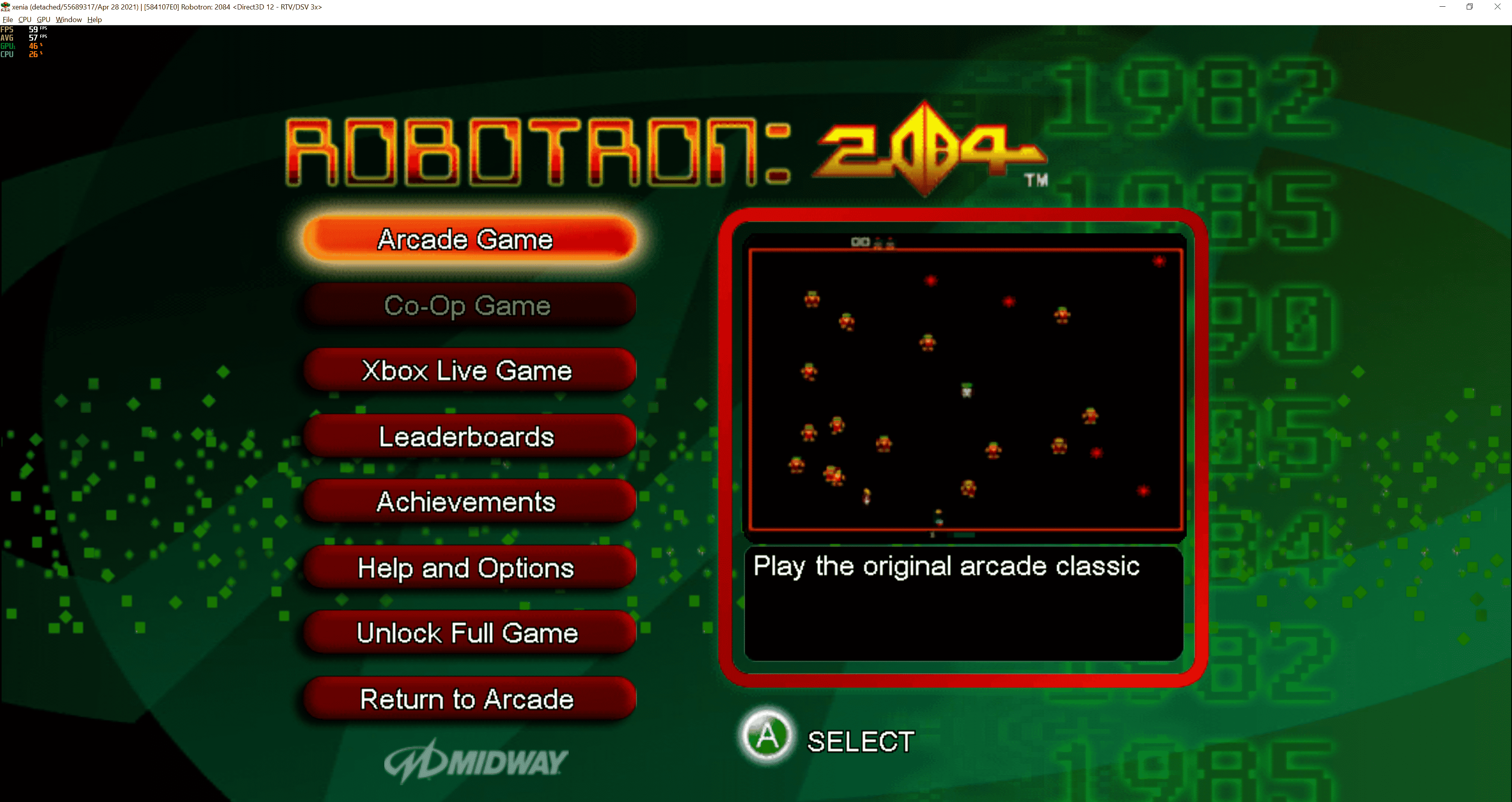 584107E0 - Robotron: 2084 · Issue #839 · xenia-project/game-compatibility · GitHub
