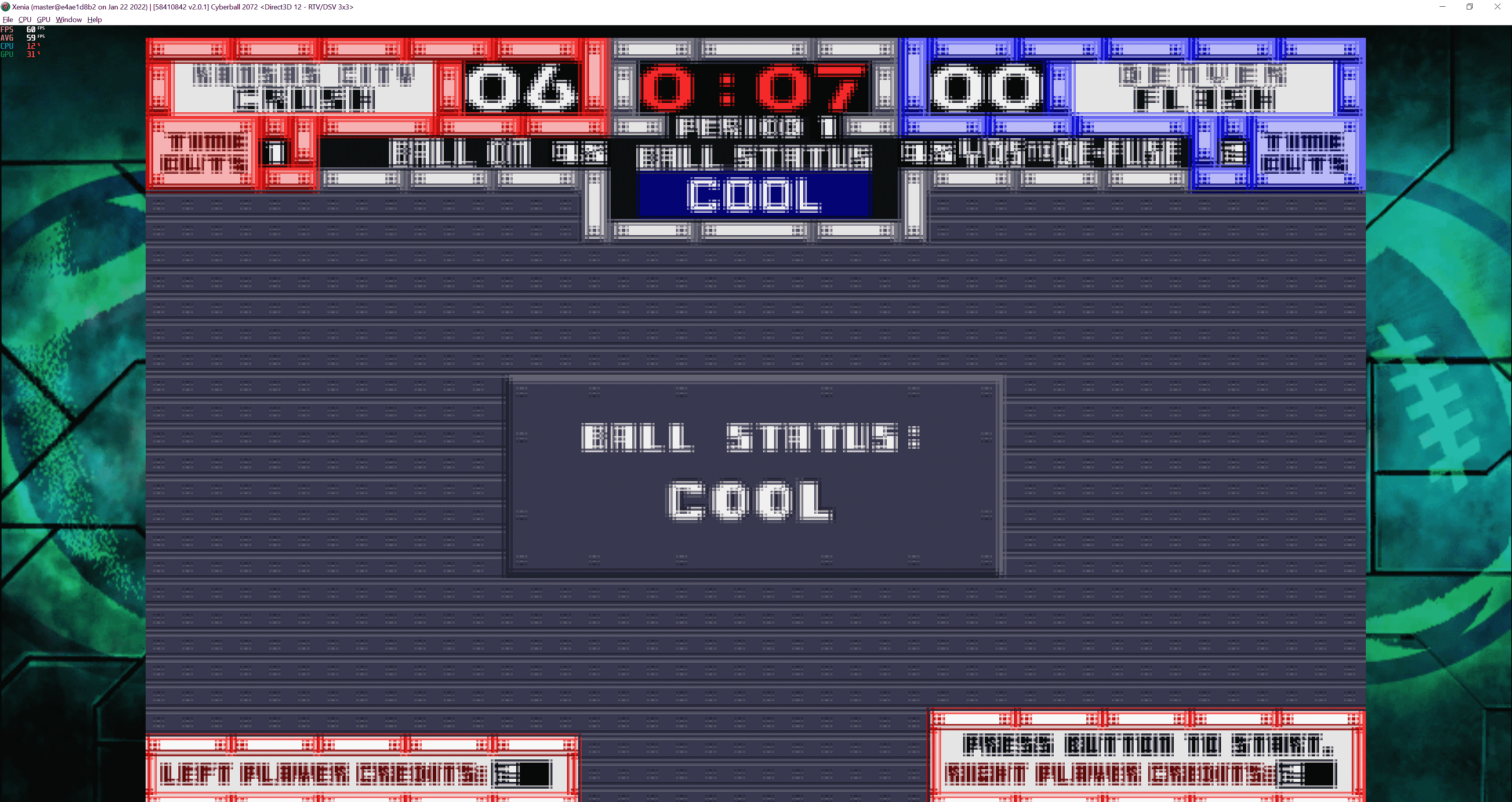 58410842 - Cyberball 2072 · Issue #1857 · xenia-project/game-compatibility · GitHub