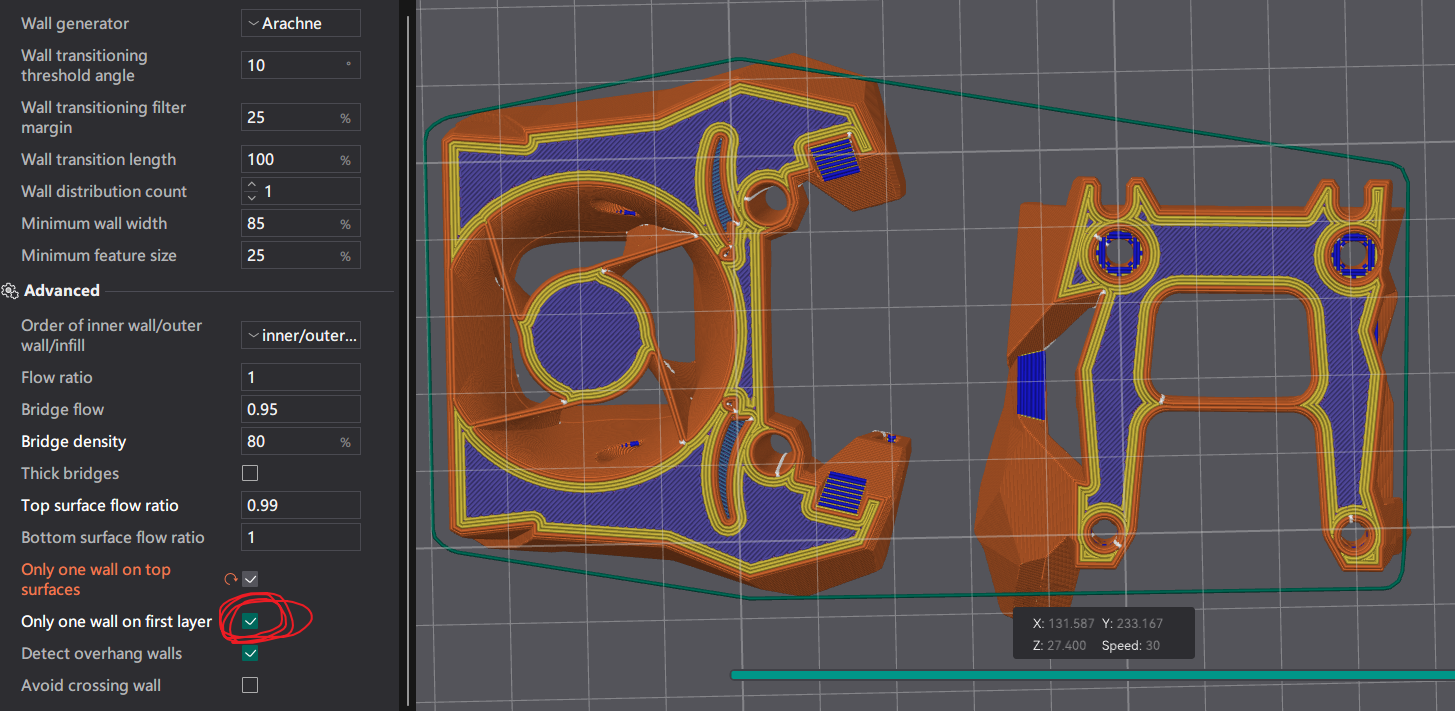 One wall on first layer does not work in Arachne mode · Issue #350 · SoftFever/OrcaSlicer · GitHub