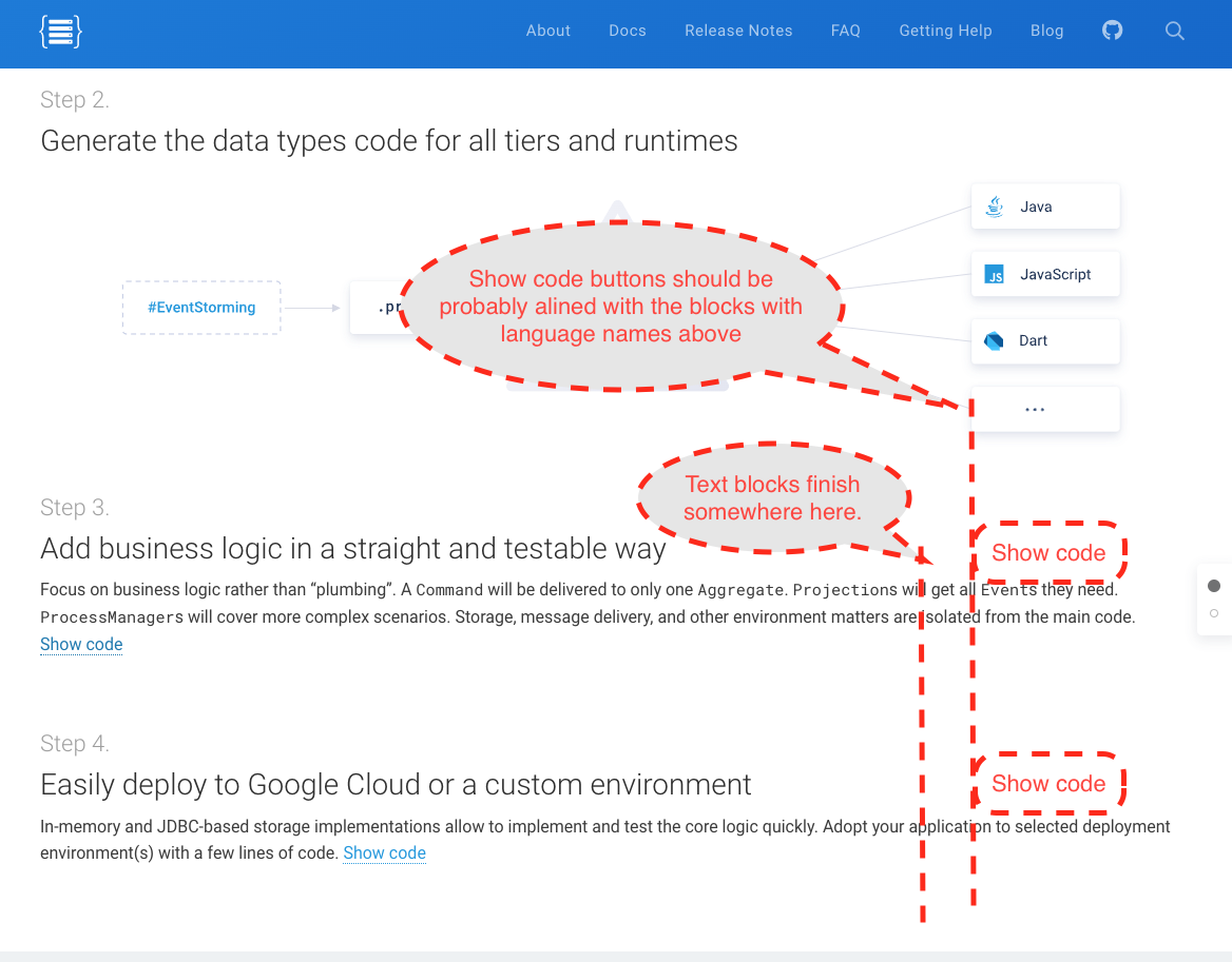 Make “Show code” actions more visible · Issue #439 · SpineEventEngine/SpineEventEngine.github.io ...