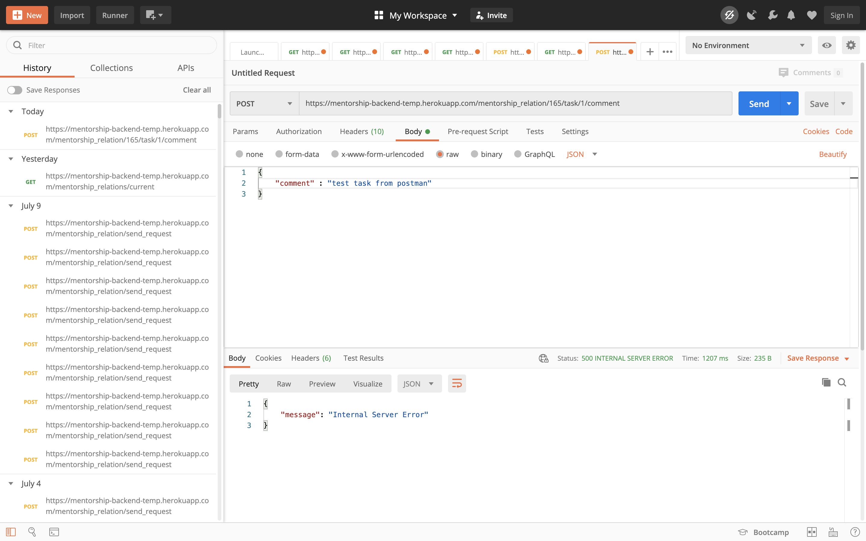 Bug: POST Task Comment API doesn't works for some tasks · Issue #661 · anitab-org/mentorship ...