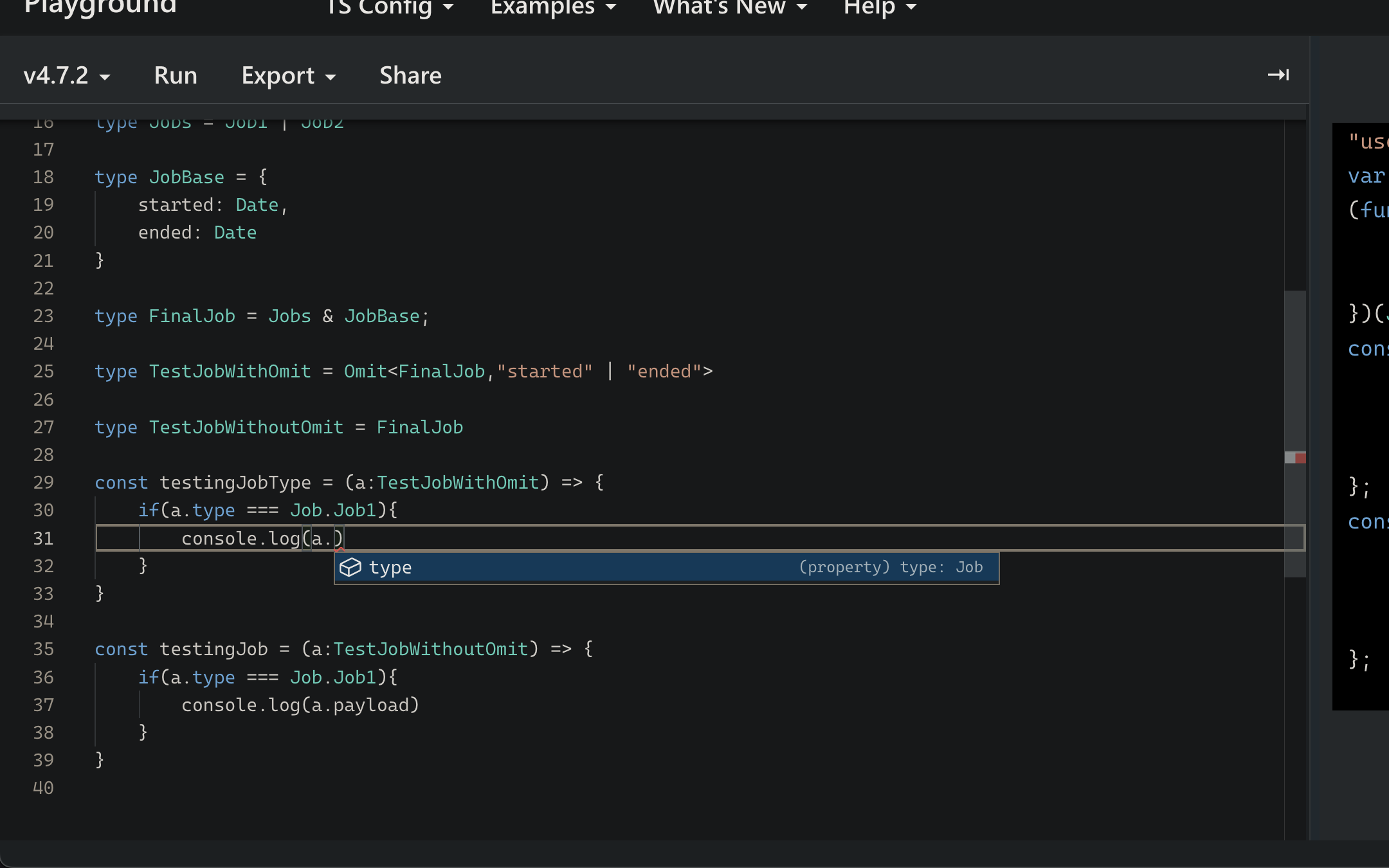 Omit on a discriminating union with intersection remove the properties ...