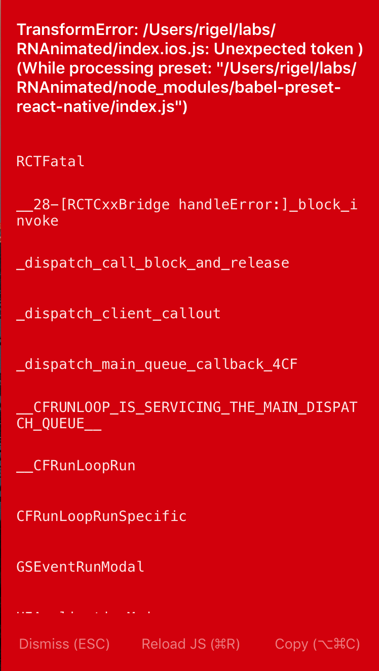 Transformerror Babel Preset React Native After Clean Install · Issue 15675 · Facebook React