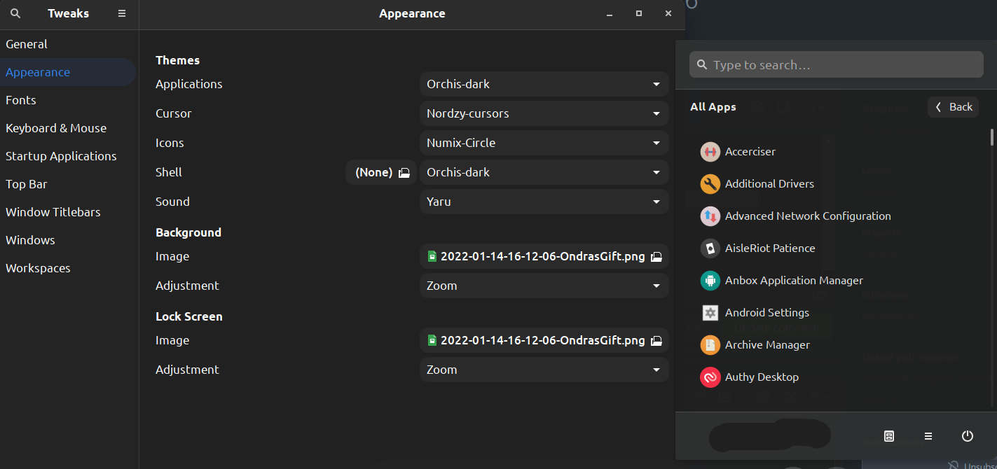 Shell theme hides Arc Menu alphabetical lables · Issue #176 ...