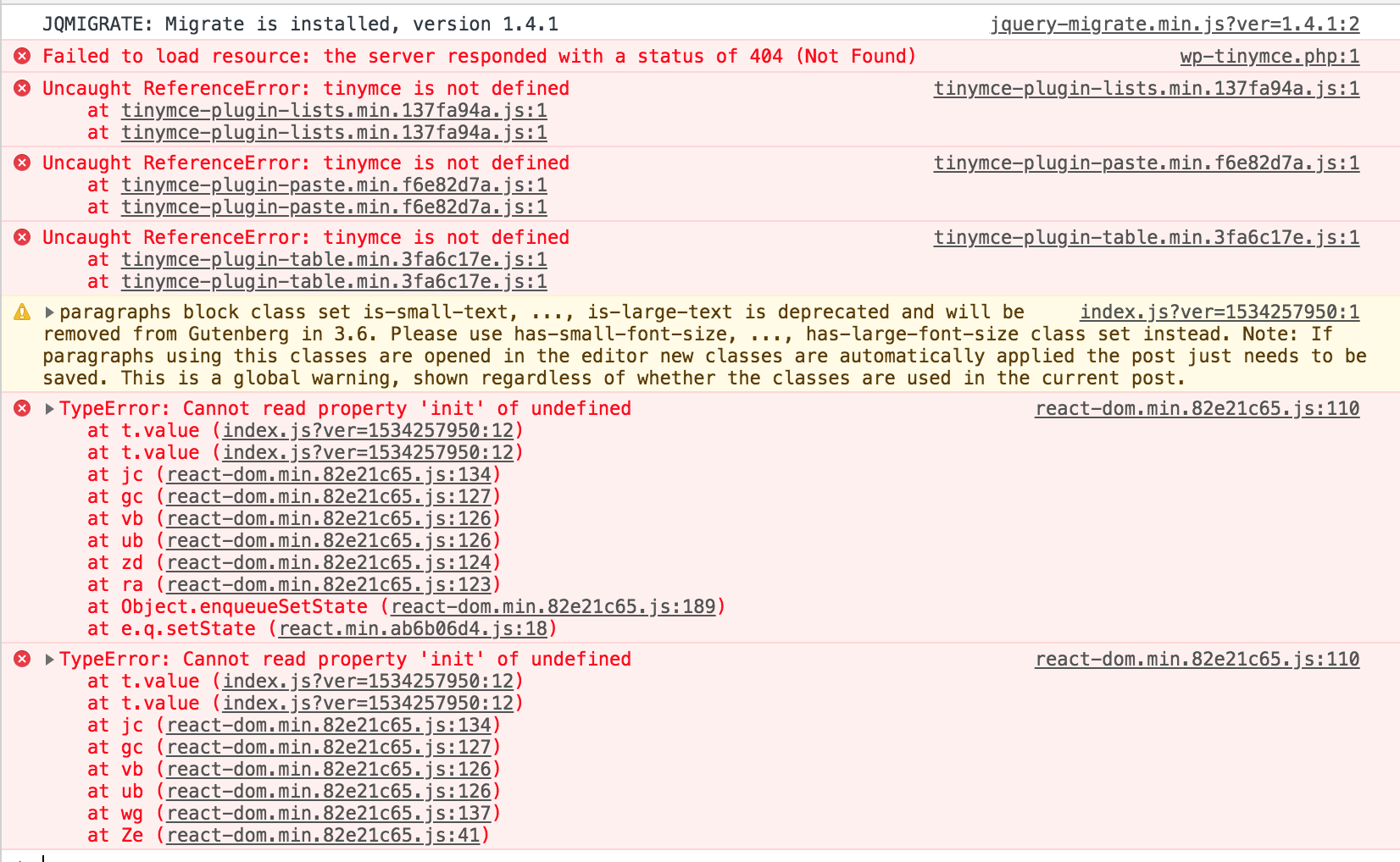 -install- all existing posts uneditable, not able to create new posts - This block has ...