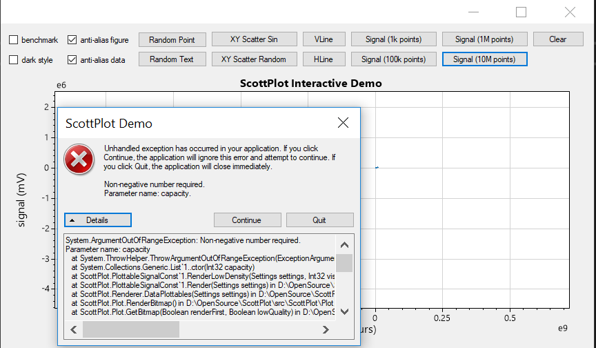 Demo project "plot types" crashes when zoom out extremely · Issue #146 ...