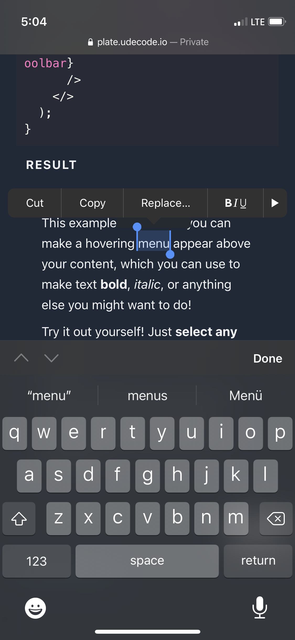 iOS selection menu marks do not work · Issue #891 · udecode/plate · GitHub