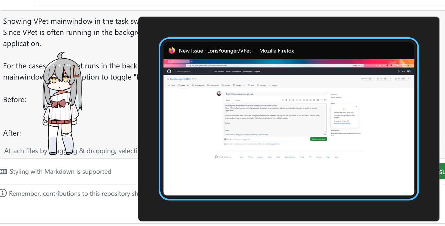[Feat] Hide window from alt+tab · Issue #210 · LorisYounger/VPet · GitHub