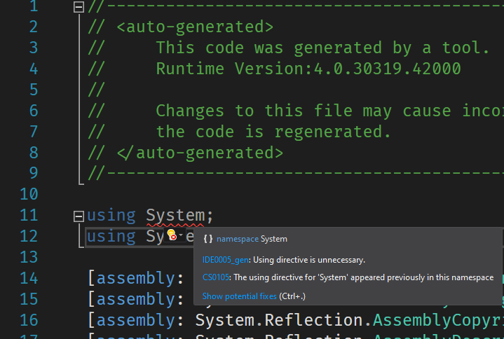 AssemblyInfo's using conflicting with C# 10's global usings · Issue ...